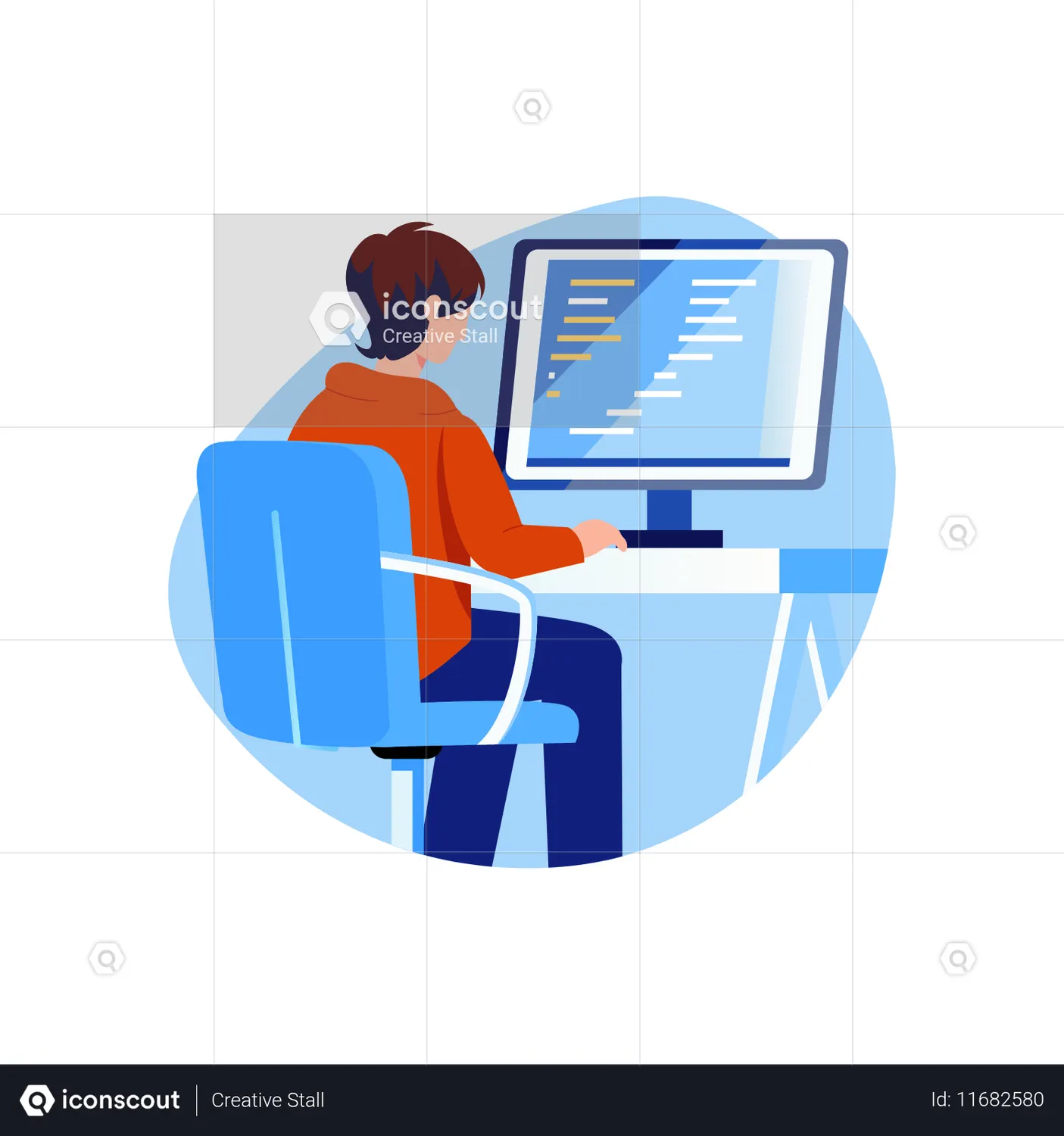 Male Programmer Doing Online Coding Animation - Free Download People ...