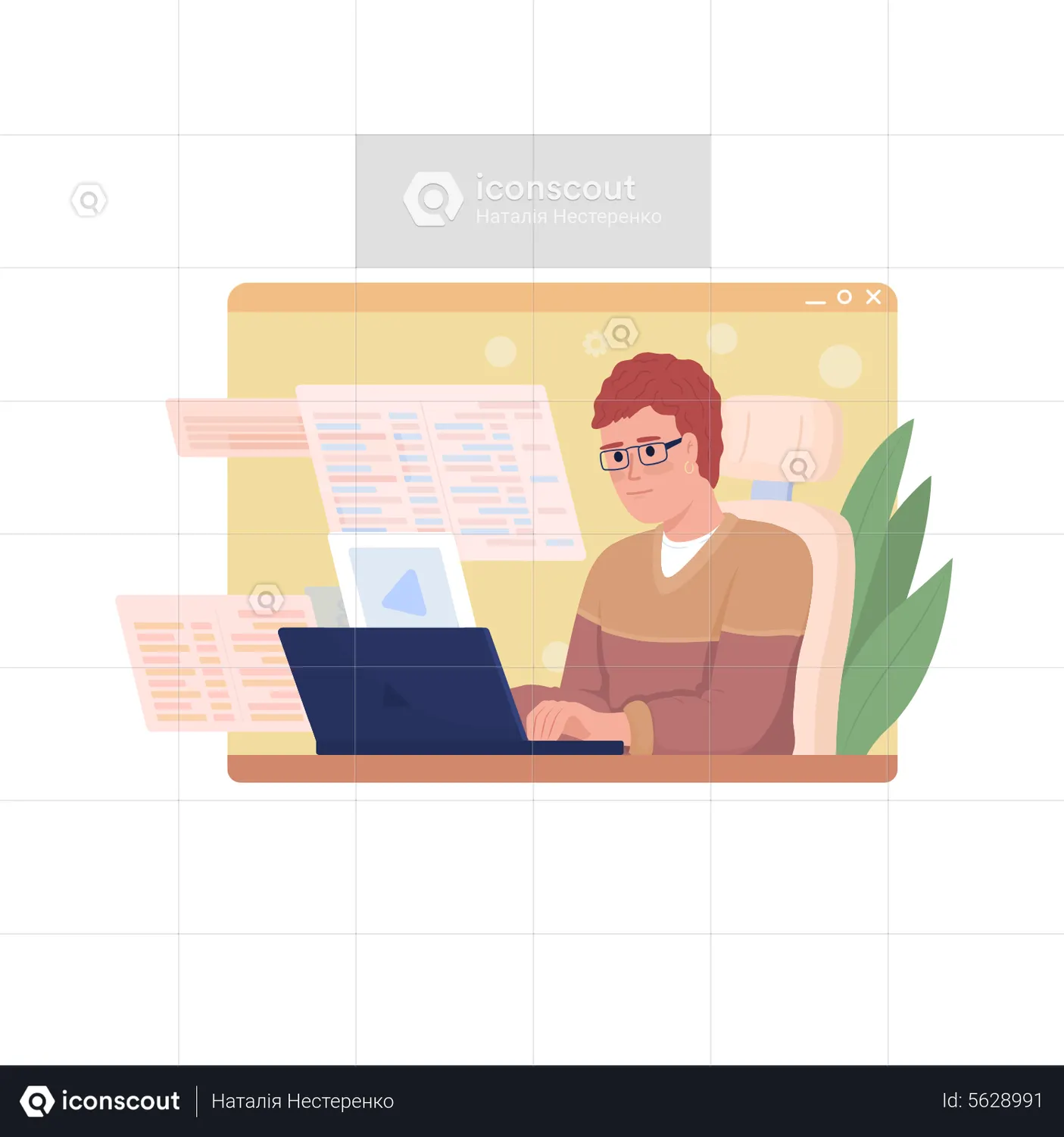 Male Software Developer At Work Animation - Free Download People ...