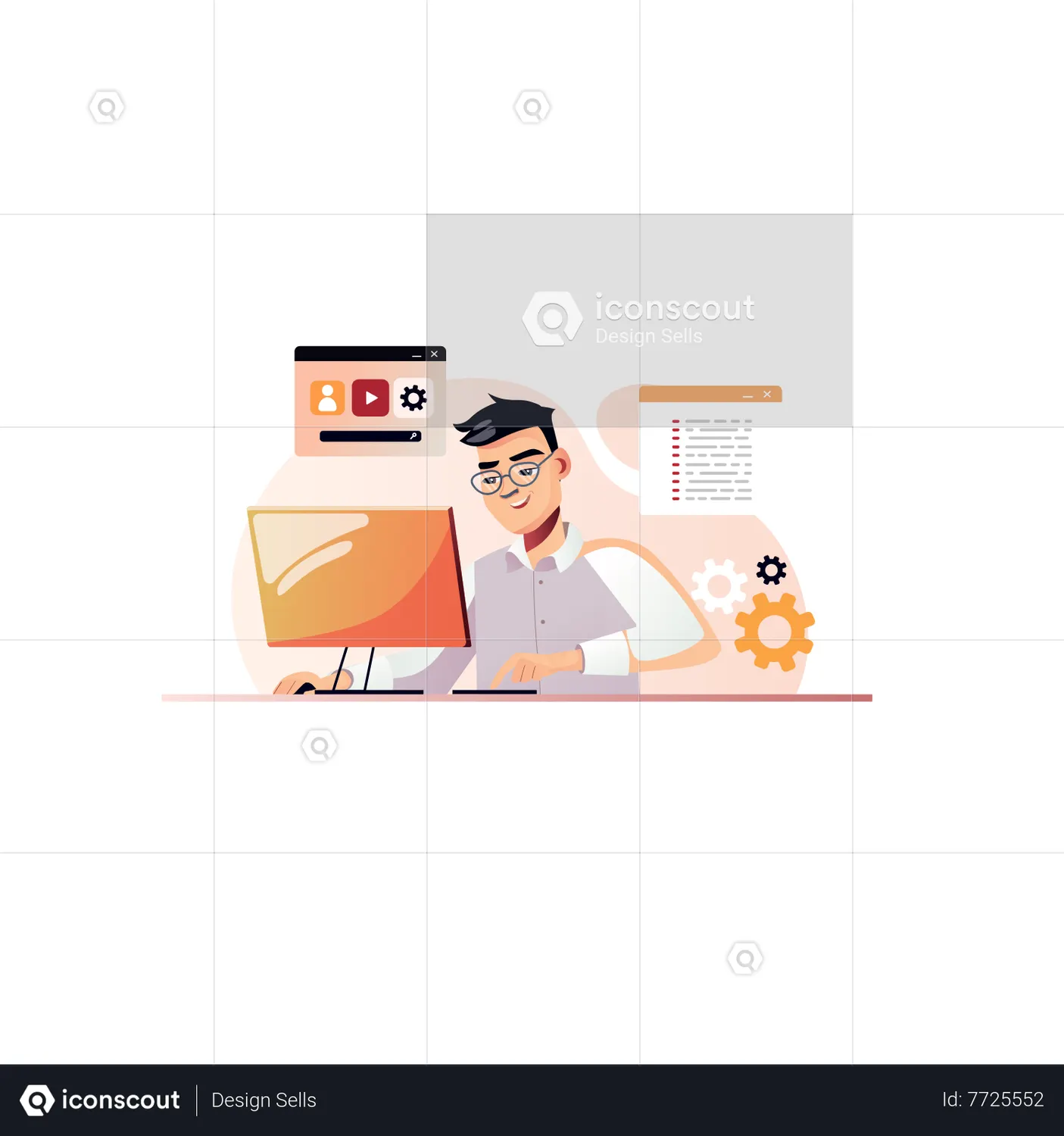 Male Web Developer Coding Animation - Free Download Science ...