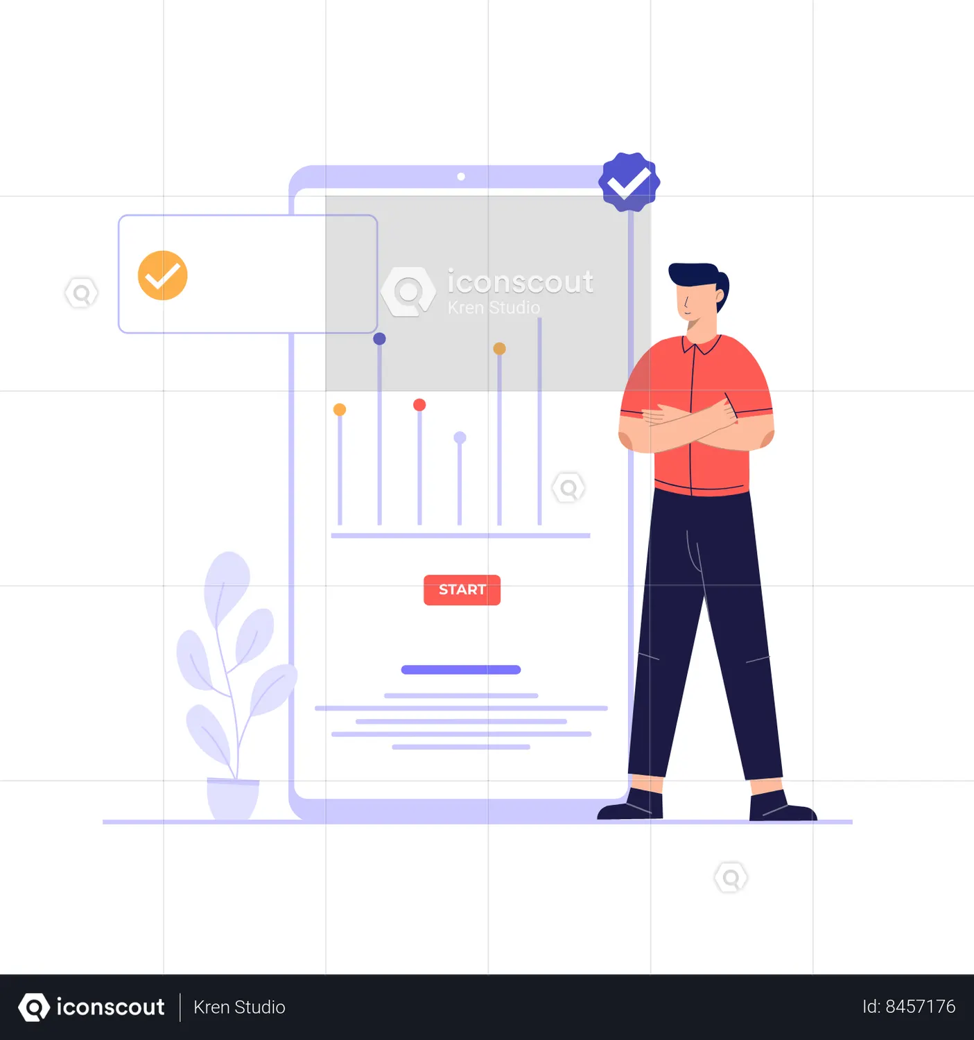Man Analyzing Data Animated Illustration Download In Json Lottie Or