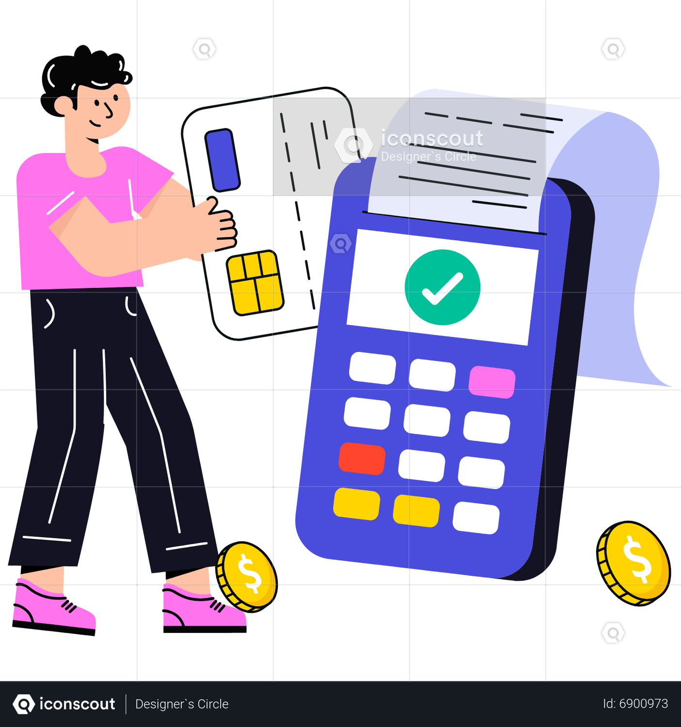 Man doing Card Payment Animation by Design Circle | LottieFiles