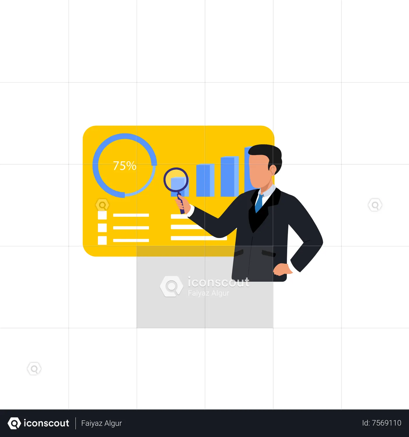 Man Doing Data Analysis Animation Free Download Business Animations