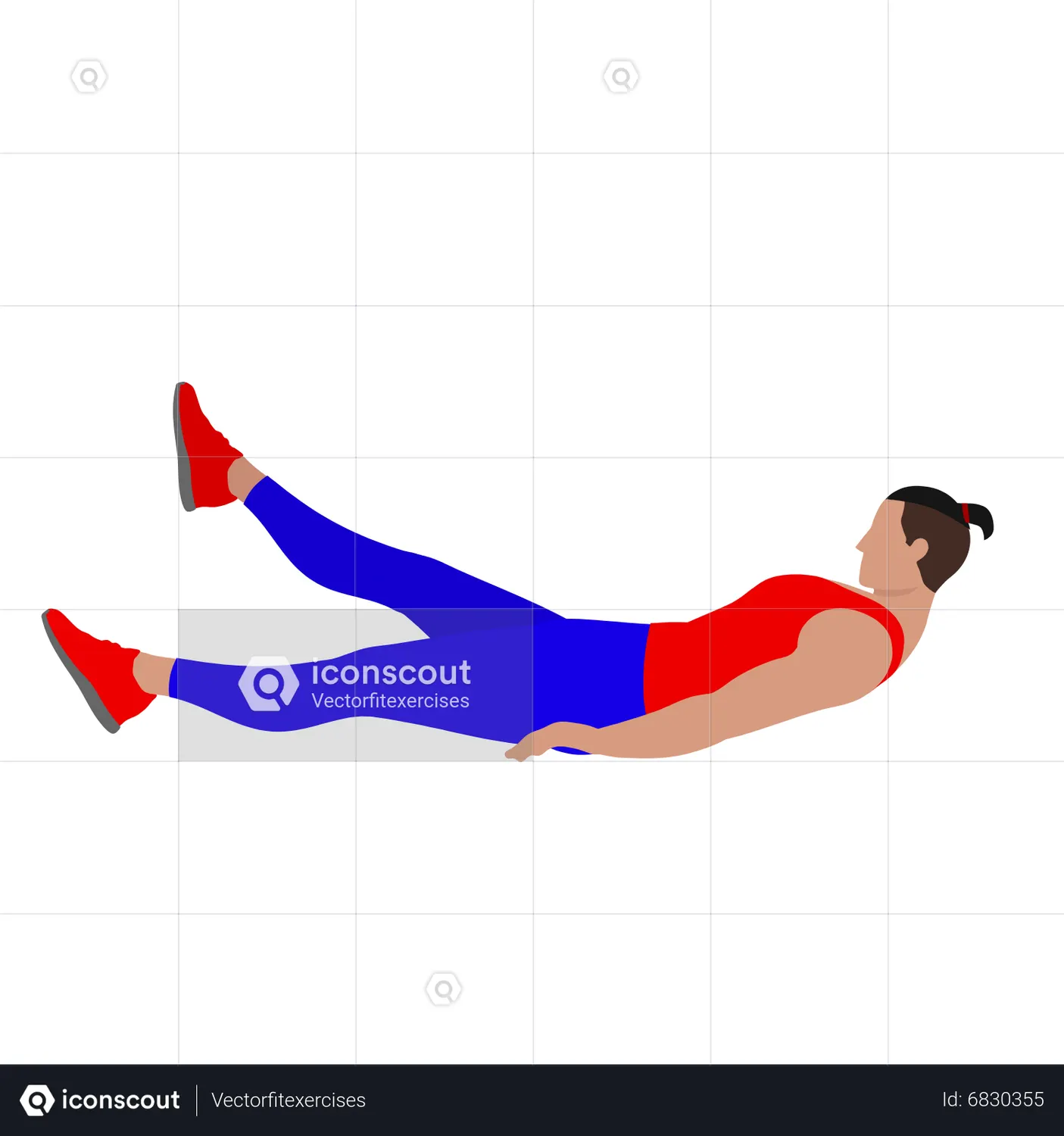 Man Doing Flutter Kicks Exercise Animated Illustration Download In Json Lottie Or Mp4 Format