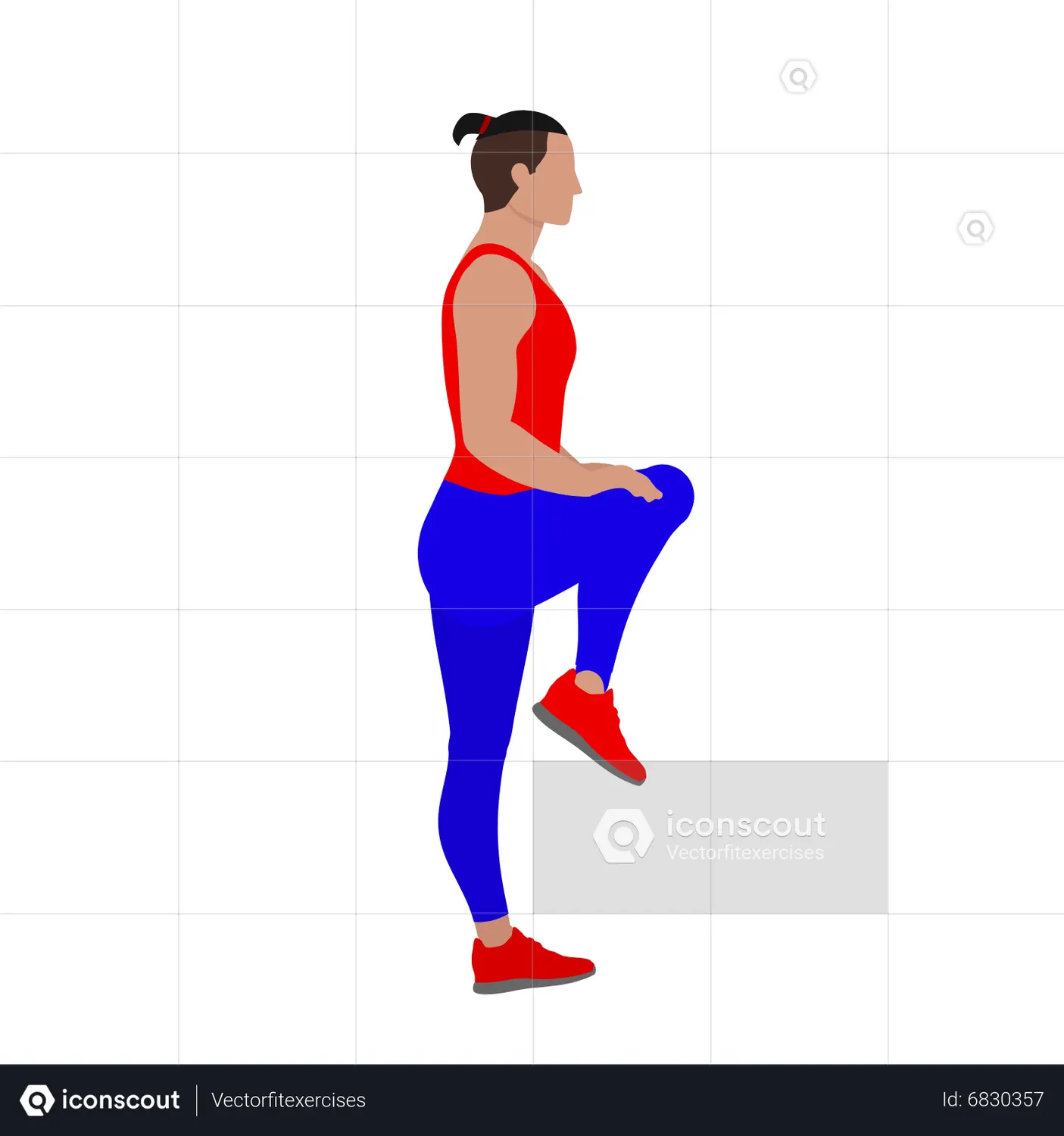 Man Doing High Knee Taps Exercise Animated Illustration Download In Json Lottie Or Mp4 Format