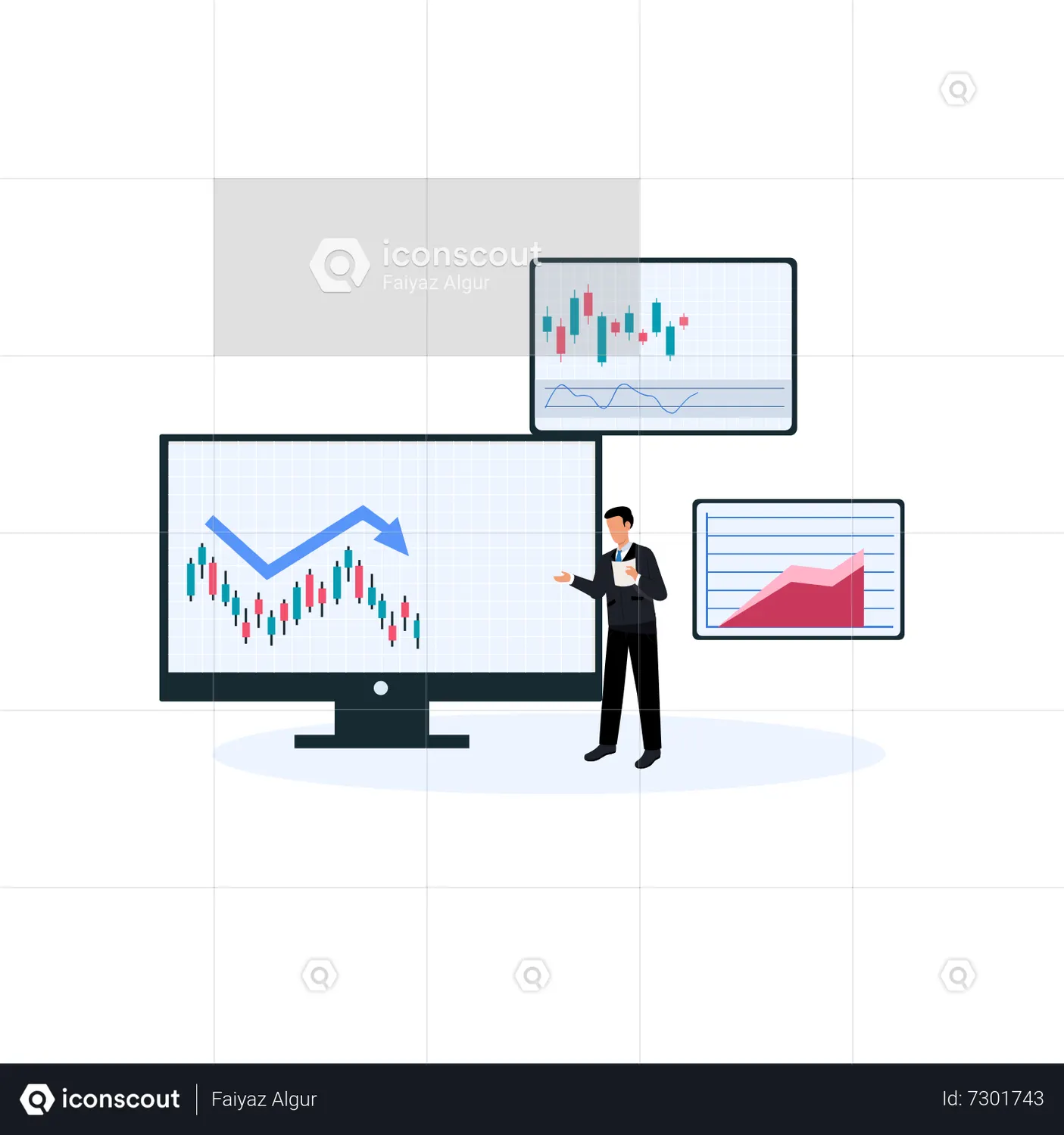 Man Doing Share Market Analysis Animation - Free Download Business ...