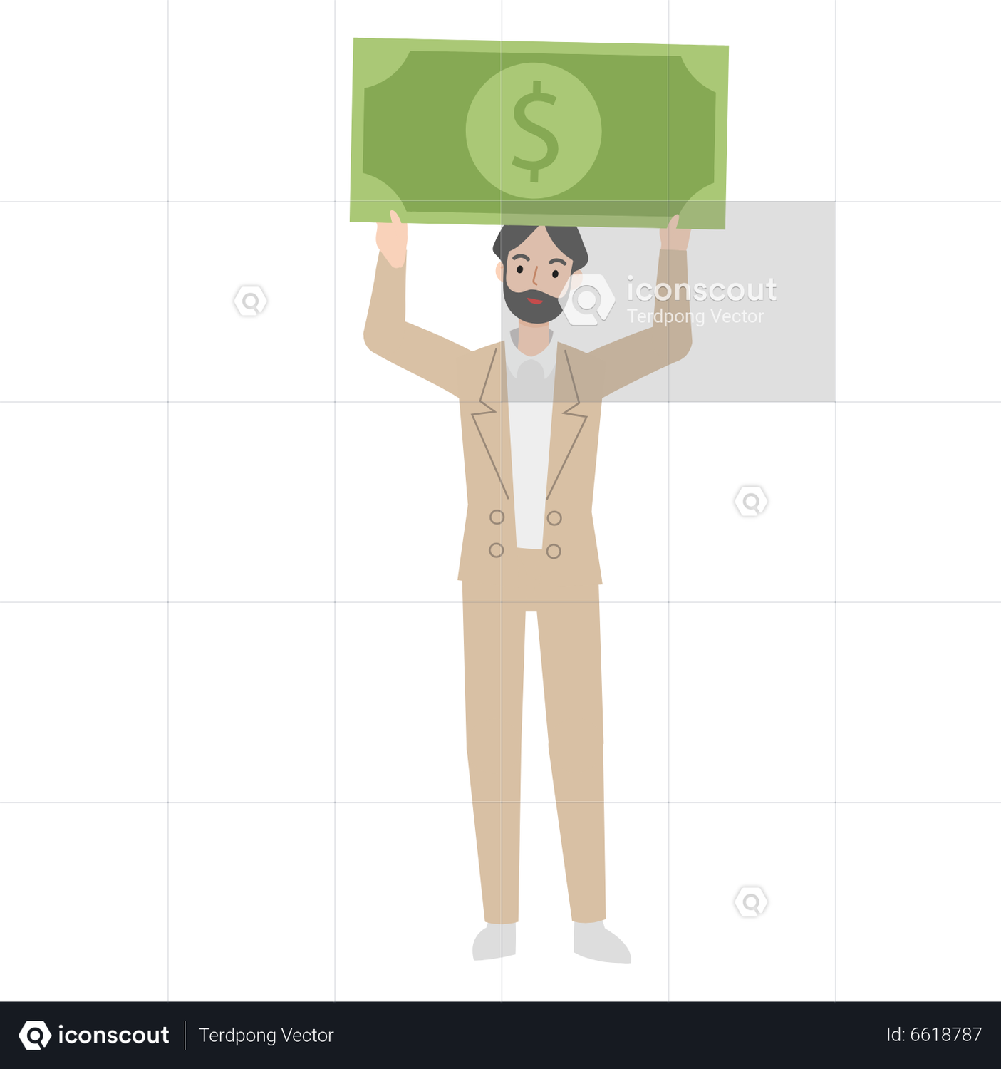 Man holding dollar bill Animation by Terdpong Vector | LottieFiles