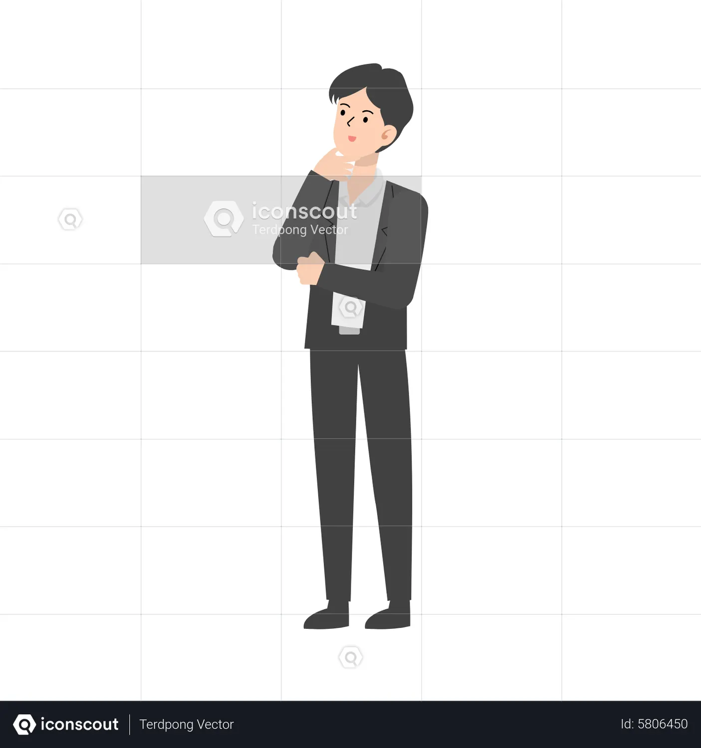 Man Thinking Something Animated Illustration Download In Json Lottie Or Mp4 Format