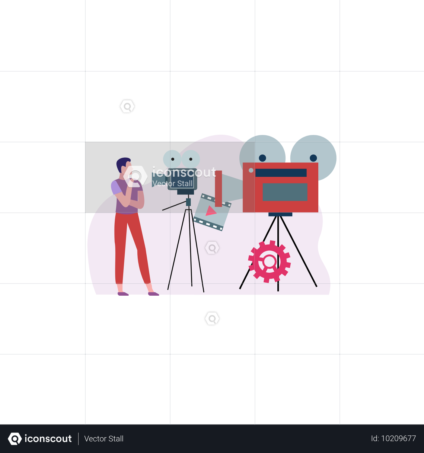 Man watching video recording Animation by Vector Stall | LottieFiles