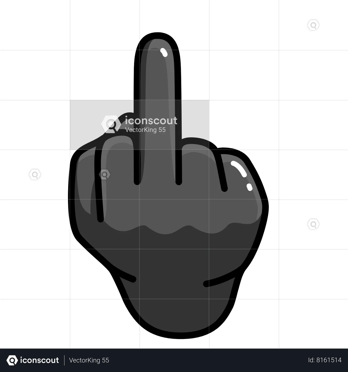 Middle Finger Animated Emoticon Hand With Index And Middle Finger