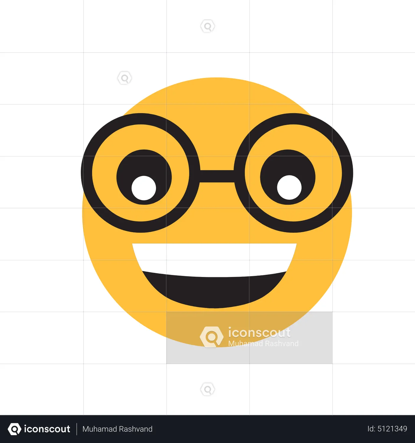 Nerd Smiley Face Nerd Emoji With Glasses And A Smart Expression