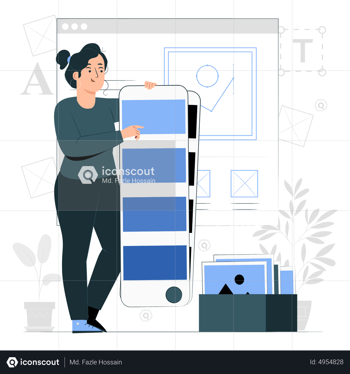 niña seleccionando color de la paleta Animation by Md. Fazle Hossain ...