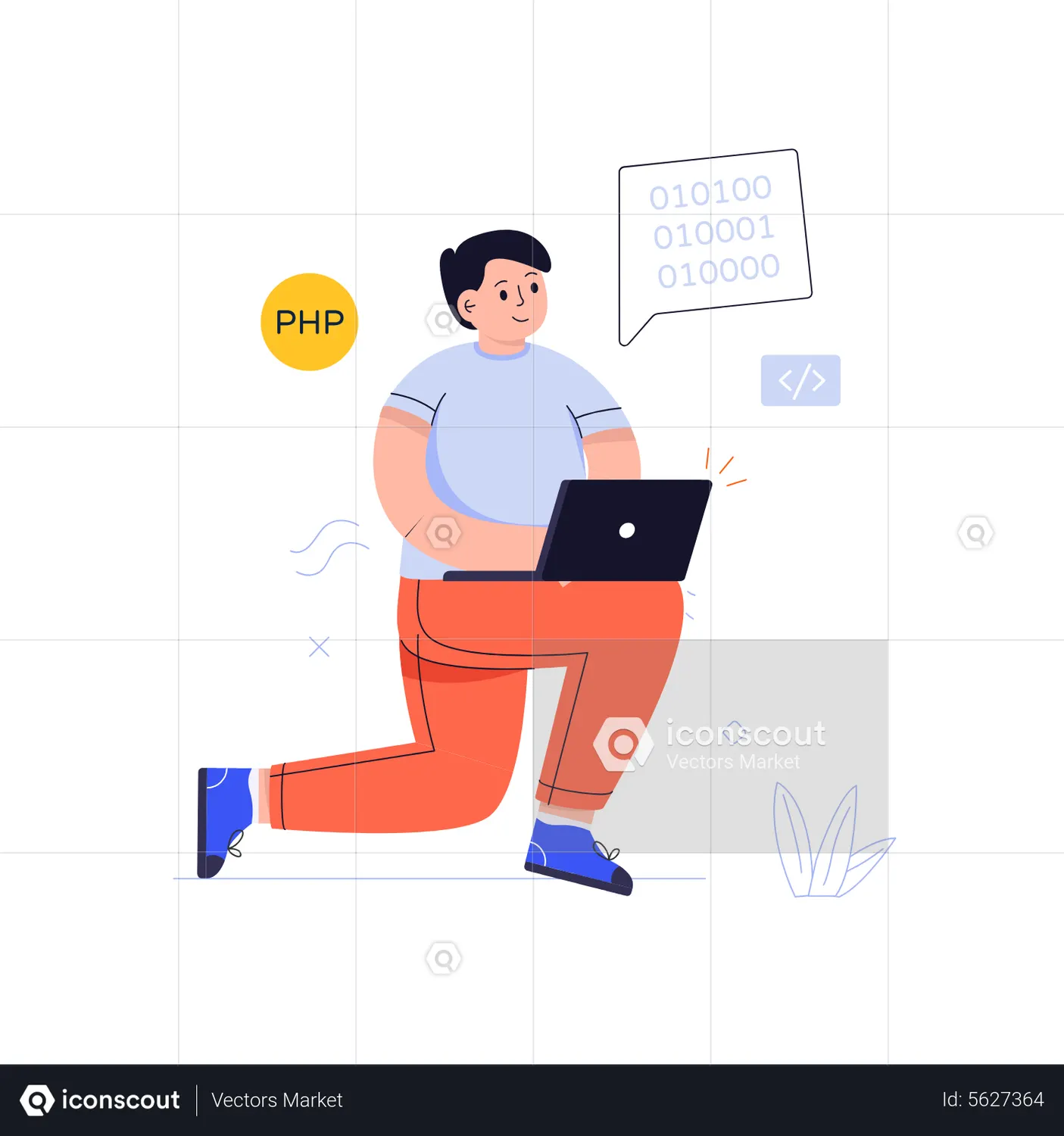 Php Coding Animated Illustration download in JSON, LOTTIE or MP4 format