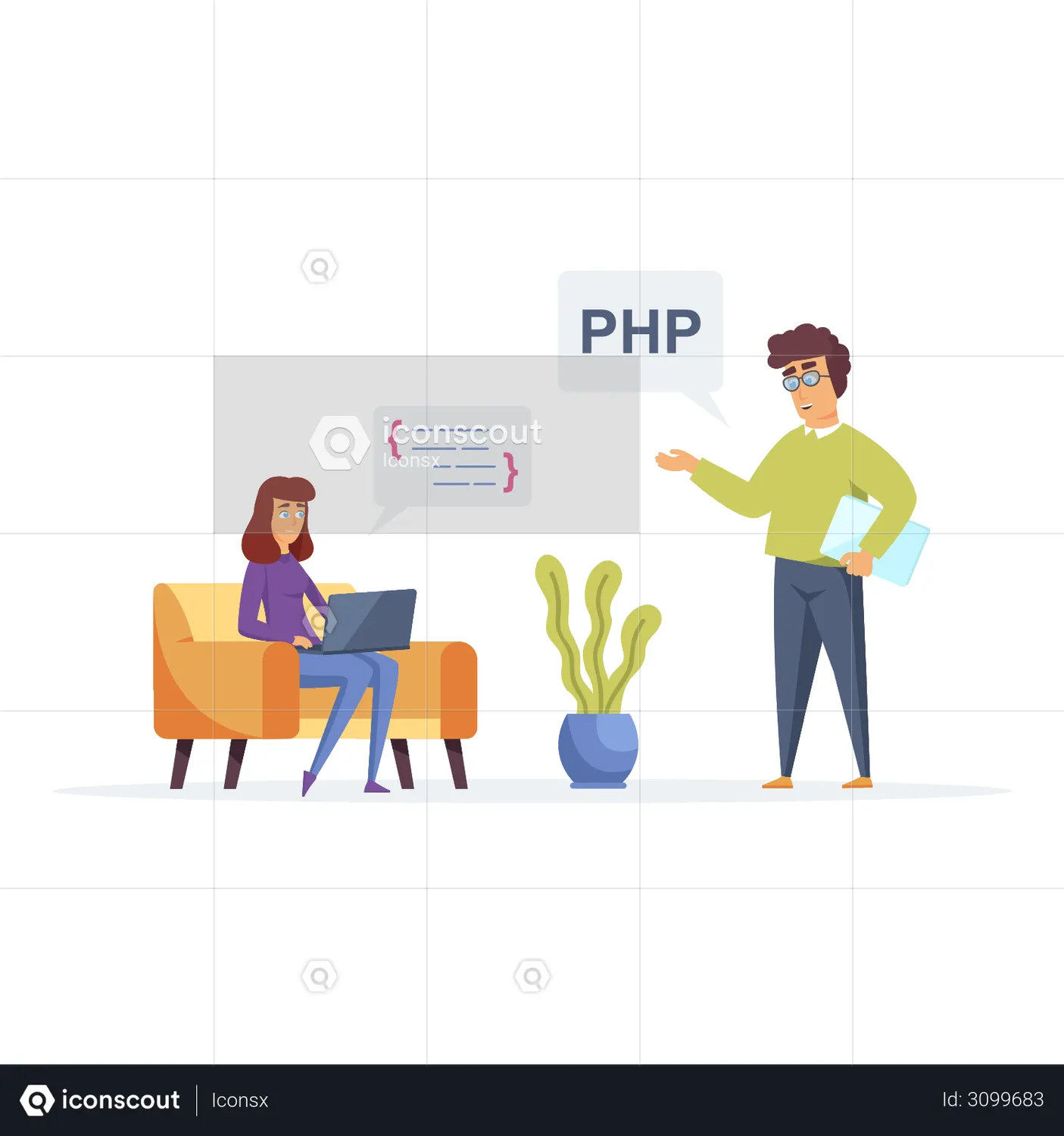 Php Developer Doing Coding Animated Icon Download In Json Lottie Or Mp4 Format