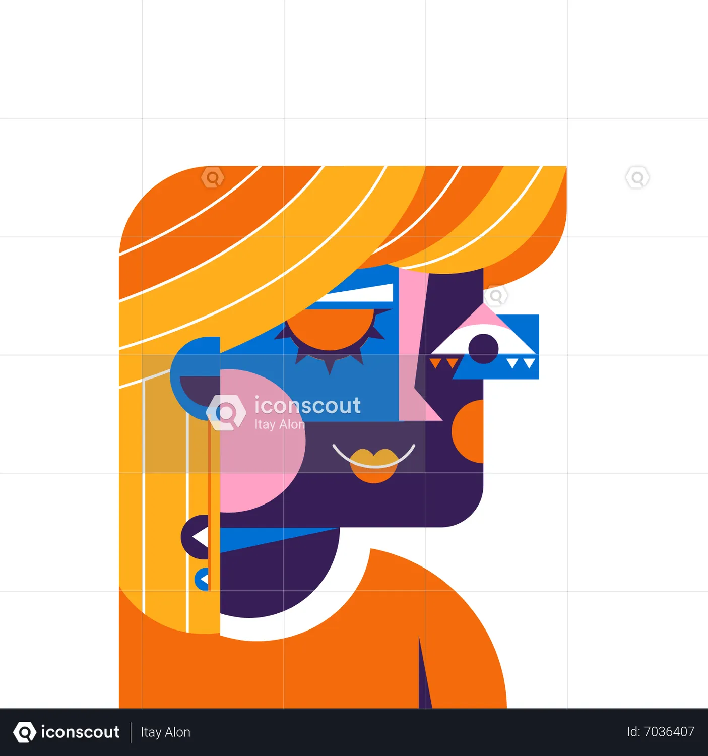 Picasso Style Face Animated Illustration download in JSON, LOTTIE or ...