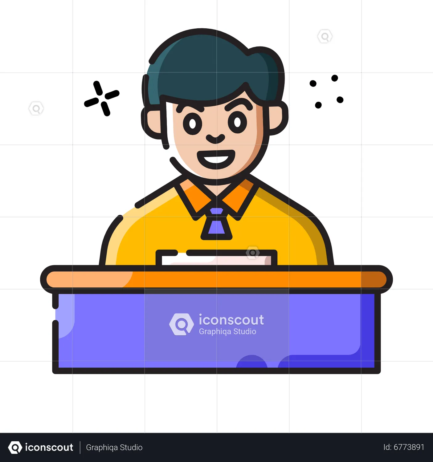 Presenter Animated Icon download in JSON, LOTTIE or MP4 format