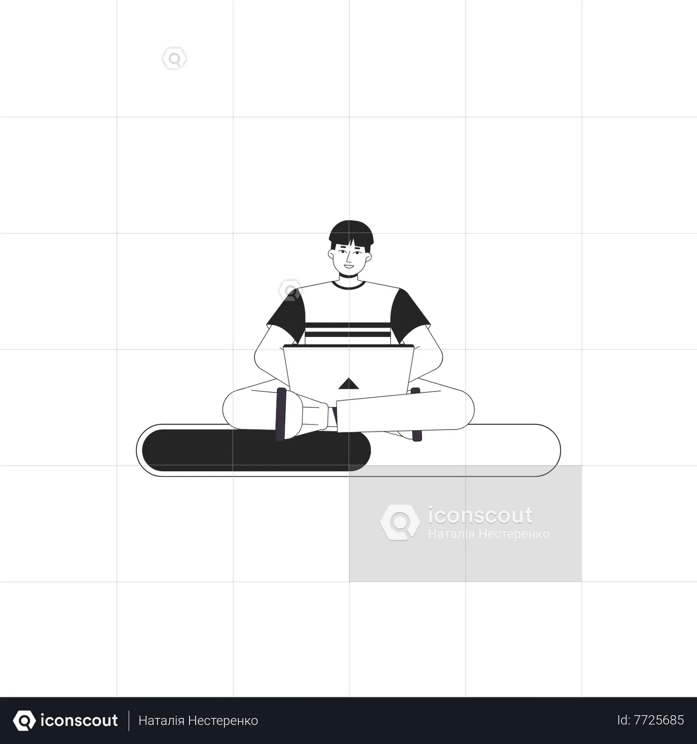 Programmer working with loading bar Animated Illustration download in JSON, LOTTIE or MP4 format