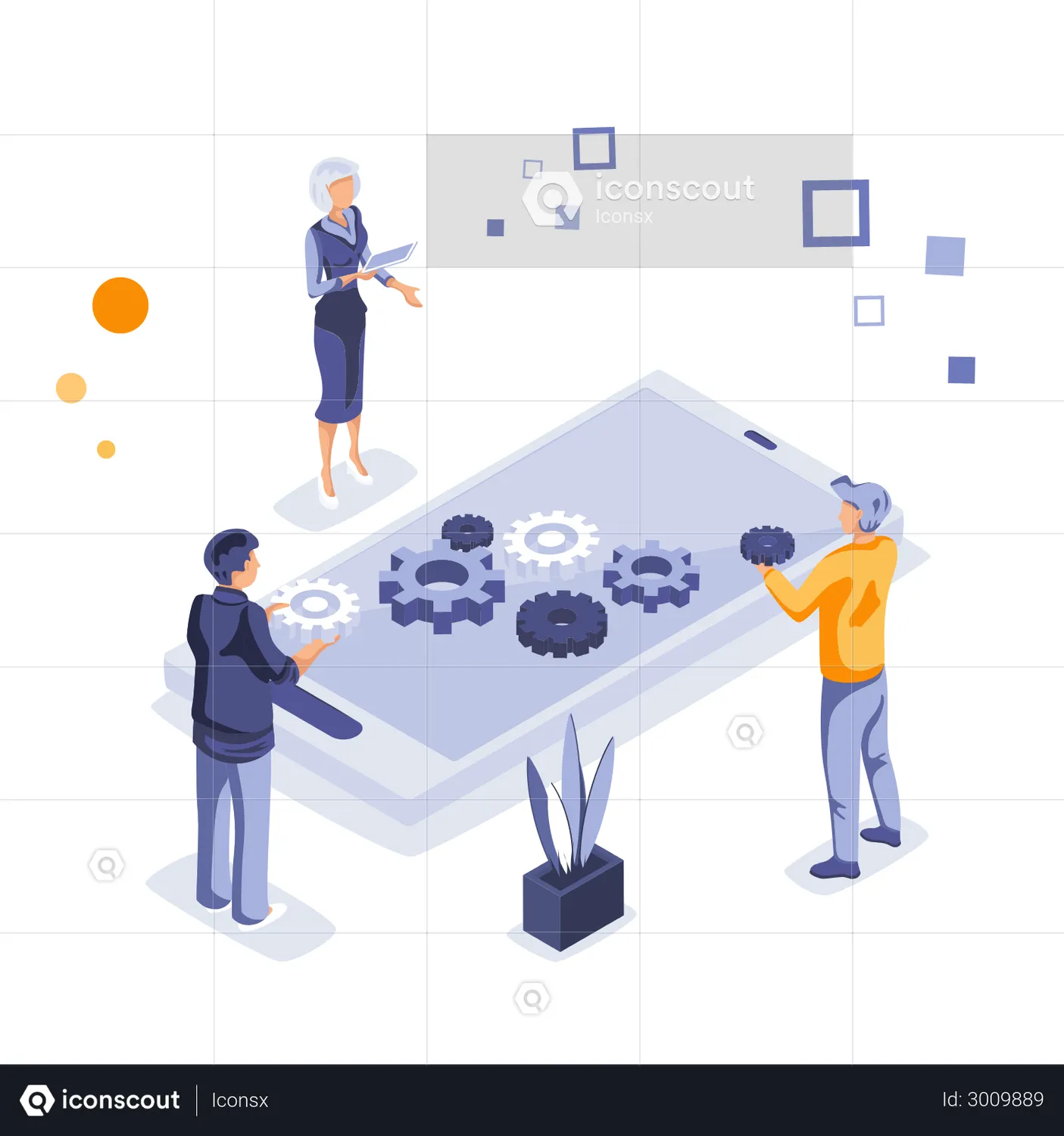 Project Management Animated Icon download in JSON, LOTTIE or MP4 format