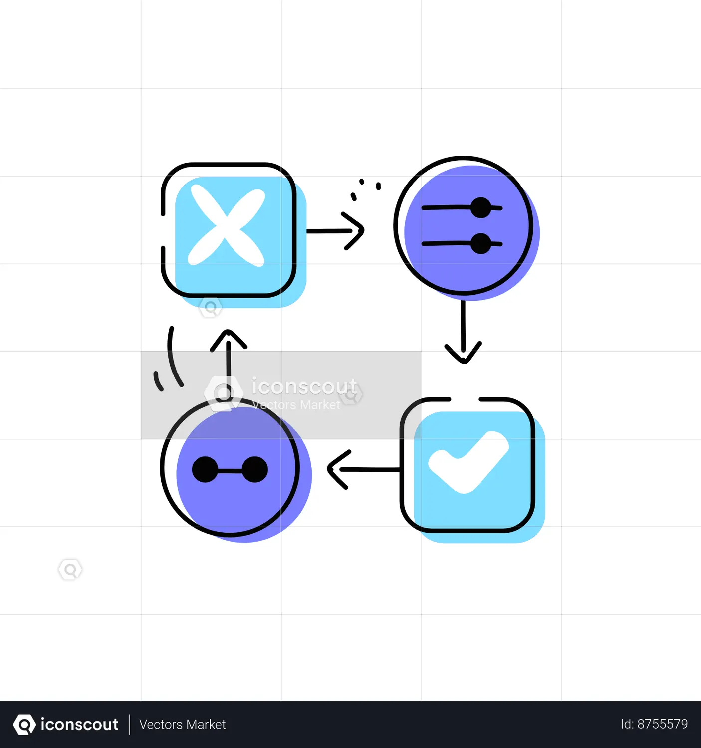 Project Workflow Animated Icon Free Download Network And Communication