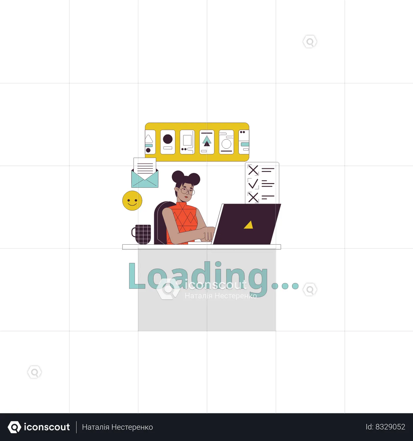 Remote Worker Communication Loading Animated Illustration Download In Json Lottie Or Mp4 Format