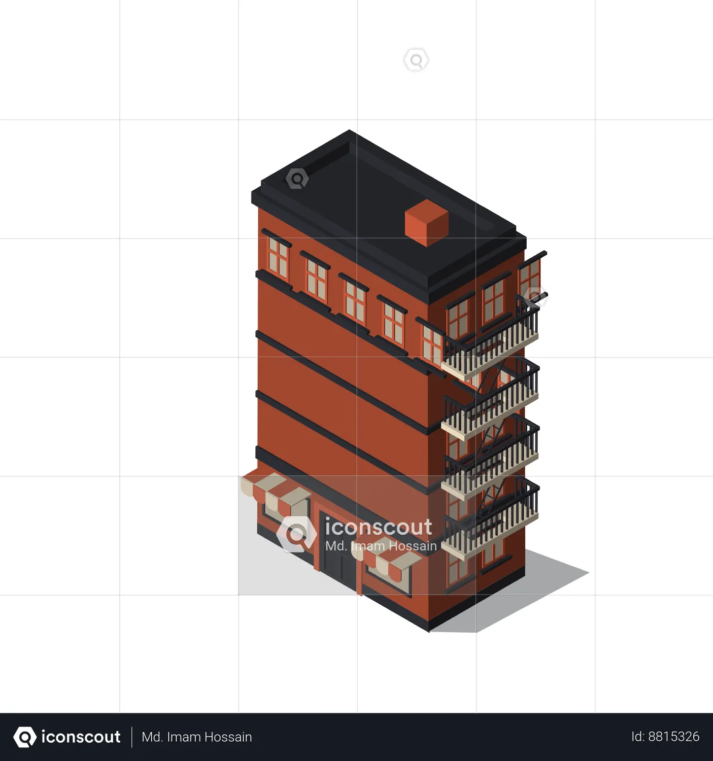 Residential Building Animated Icon download in JSON, LOTTIE or MP4 format