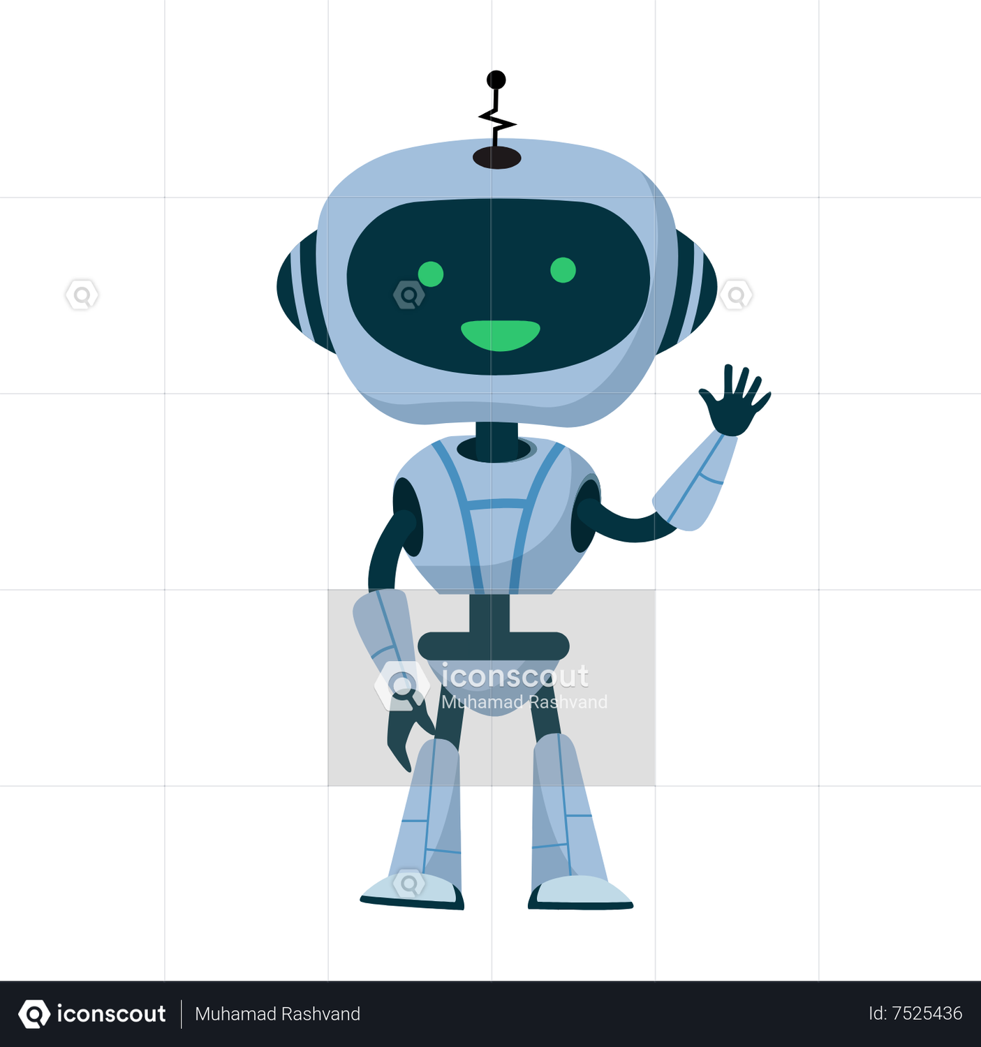 Robot Wave Hand Animation by Muhamad Rashvand | LottieFiles