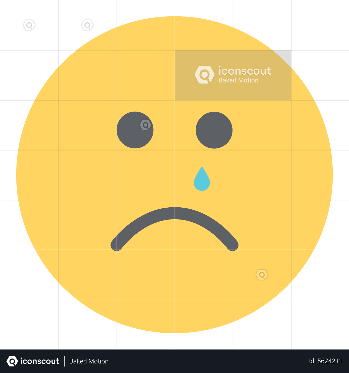 Sad Face Animation by Baked Motion | LottieFiles