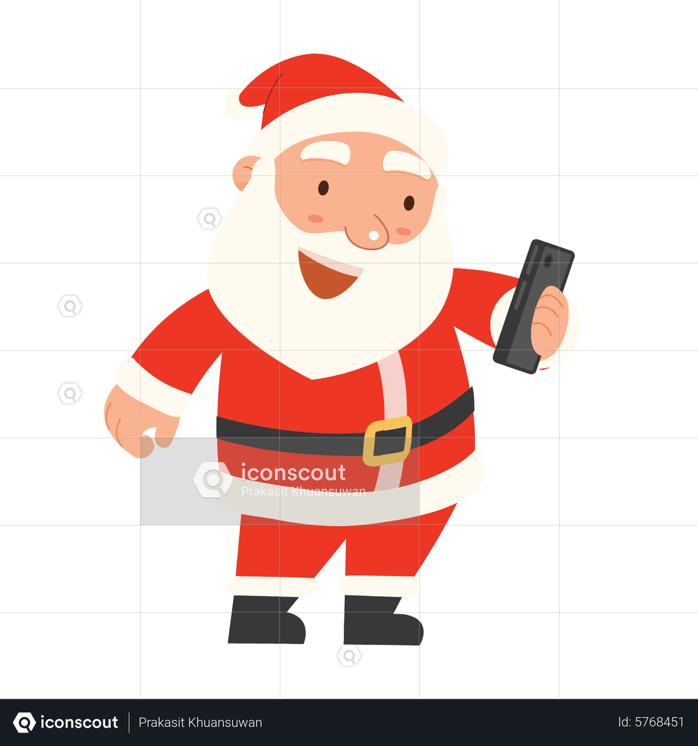 Santa Claus using mobile phone 애니메이션 by Prakasit Khuansuwan | LottieFiles