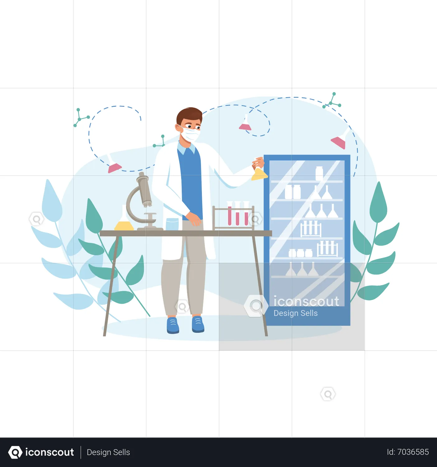 Scientist Doing Chemical Experiment Animation - Free Download ...