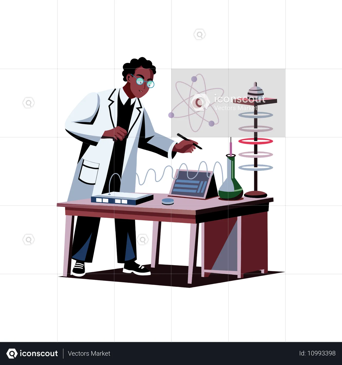 Scientist Doing Physics Experiment In Lab Animation - Free Download ...