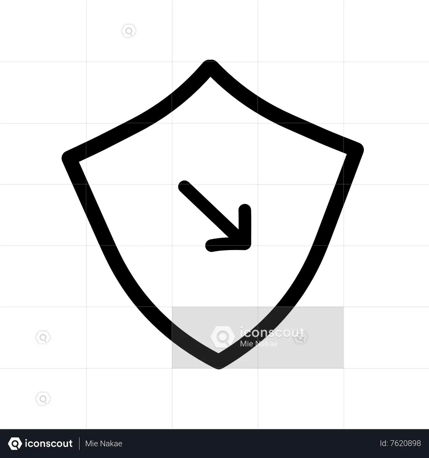 Shield With Right Down Arrow Animated Icon download in JSON, LOTTIE or ...