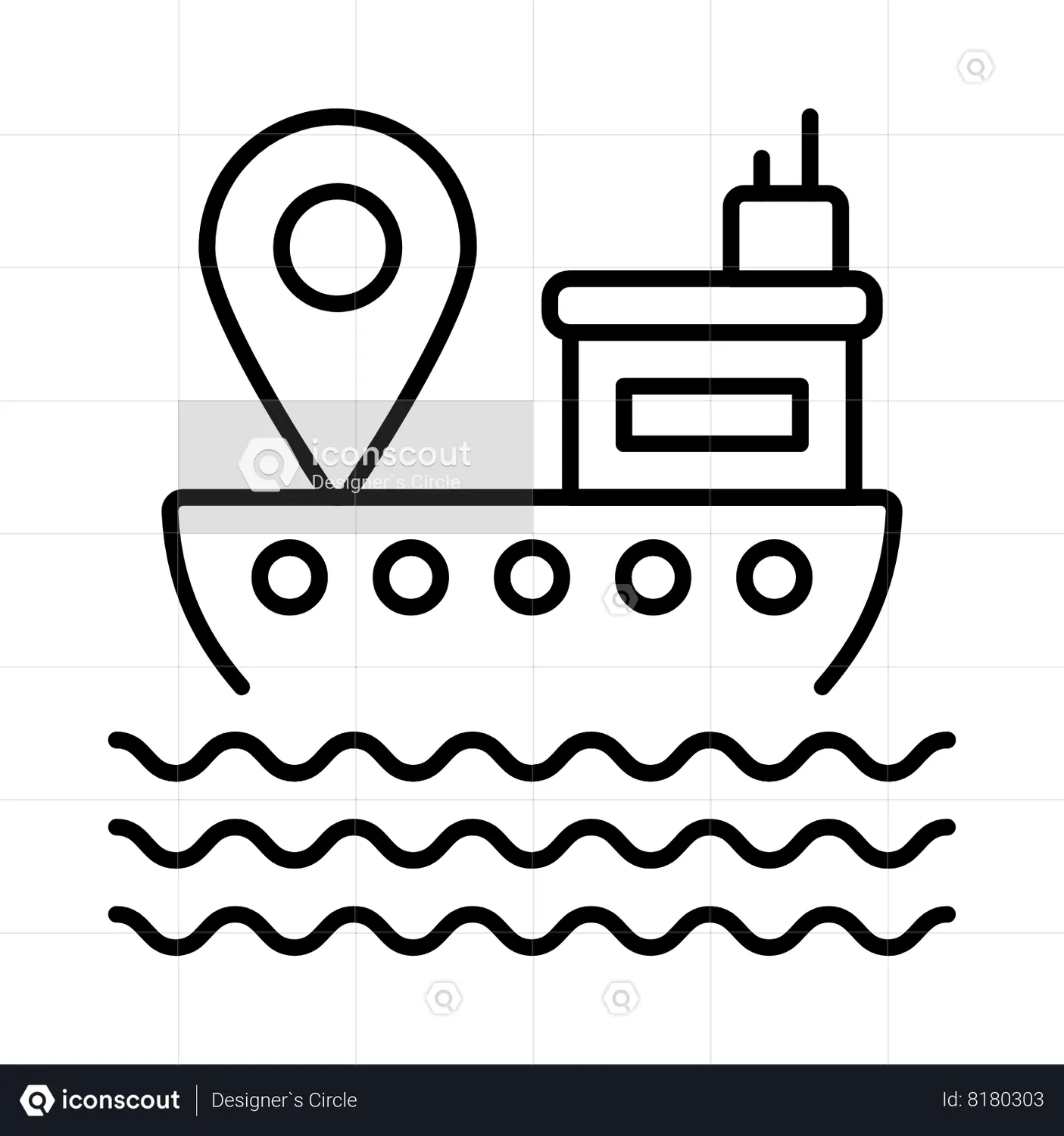 Ship Location Animated Icon Download In JSON LOTTIE Or MP4 Format ship-location-animated-icon-download-in-json-lottie-or-mp4-format