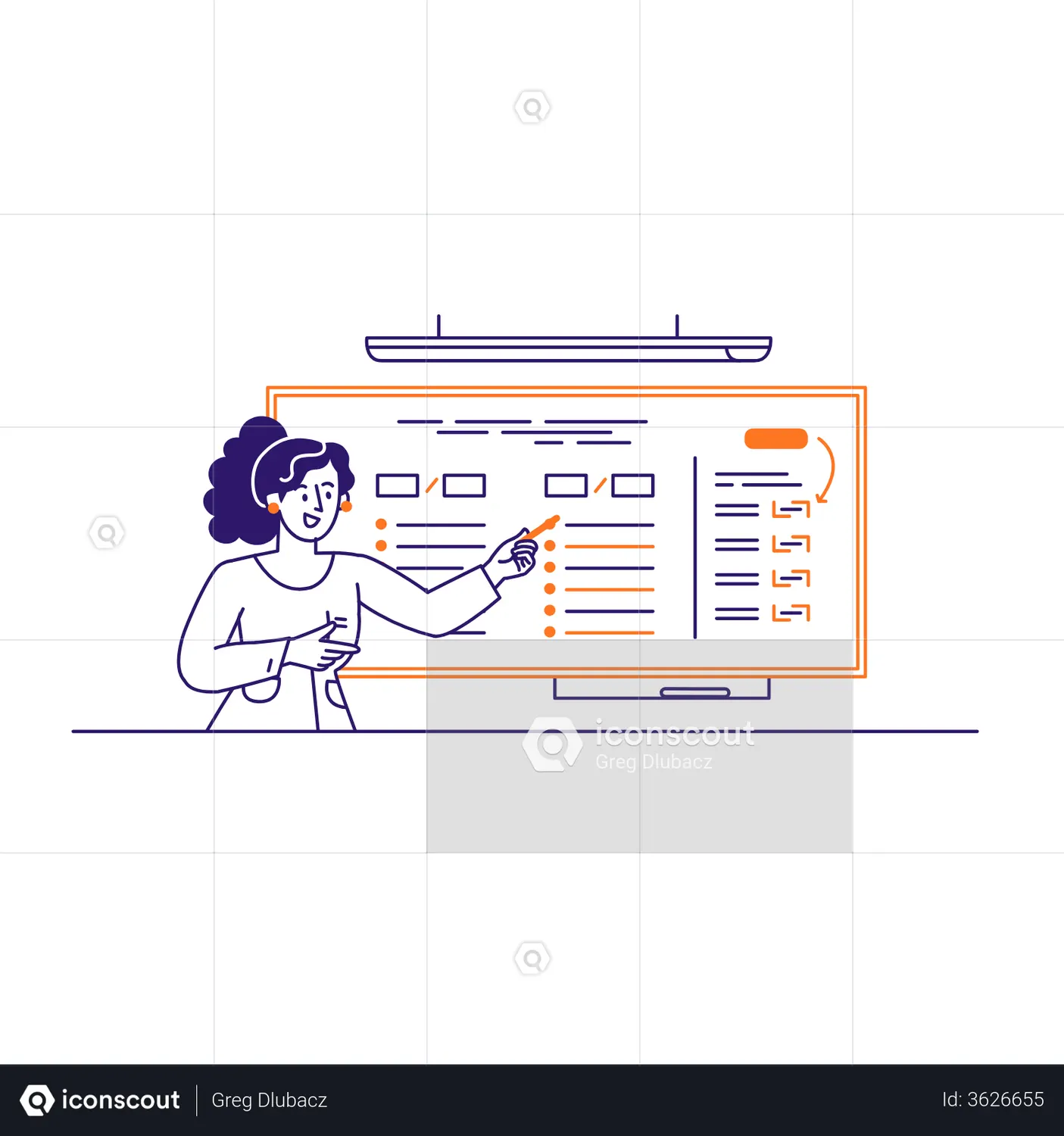 Teacher teaching on blackboard Animated Icon download in JSON, LOTTIE ...