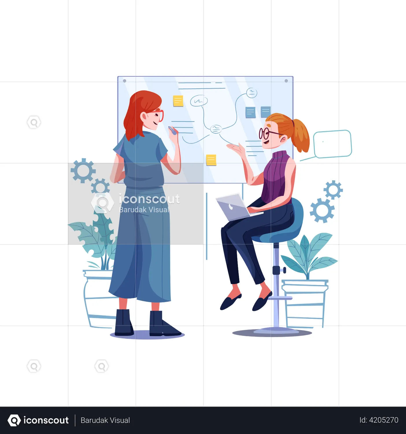 Team Working On Workflow Algorithm Animation - Free Download People ...