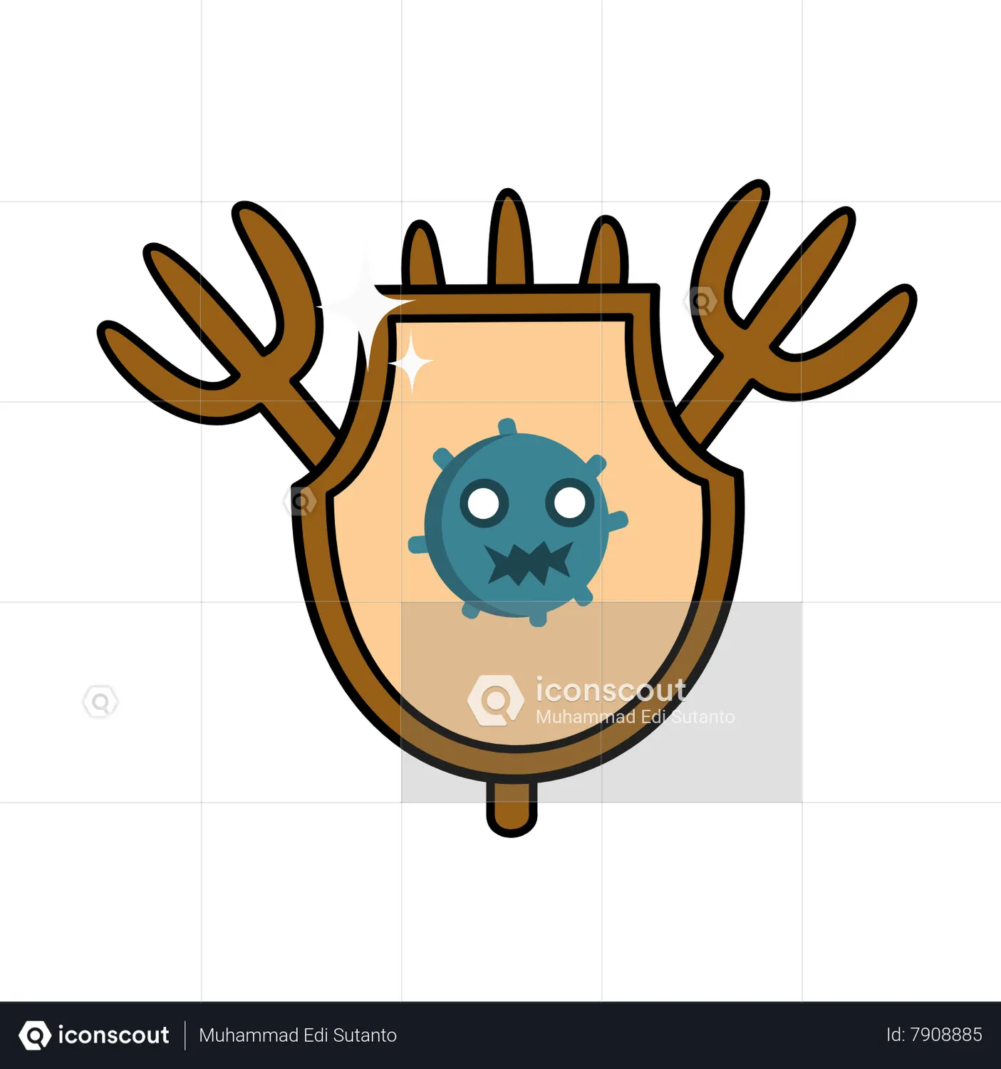 Virus Bacteria Shield Protection Animated Icon download in JSON, LOTTIE ...