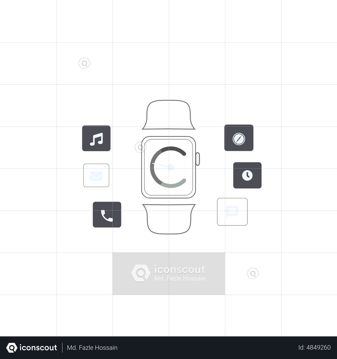 Watch face UI Animation アニメーション by Md. Fazle Hossain | LottieFiles