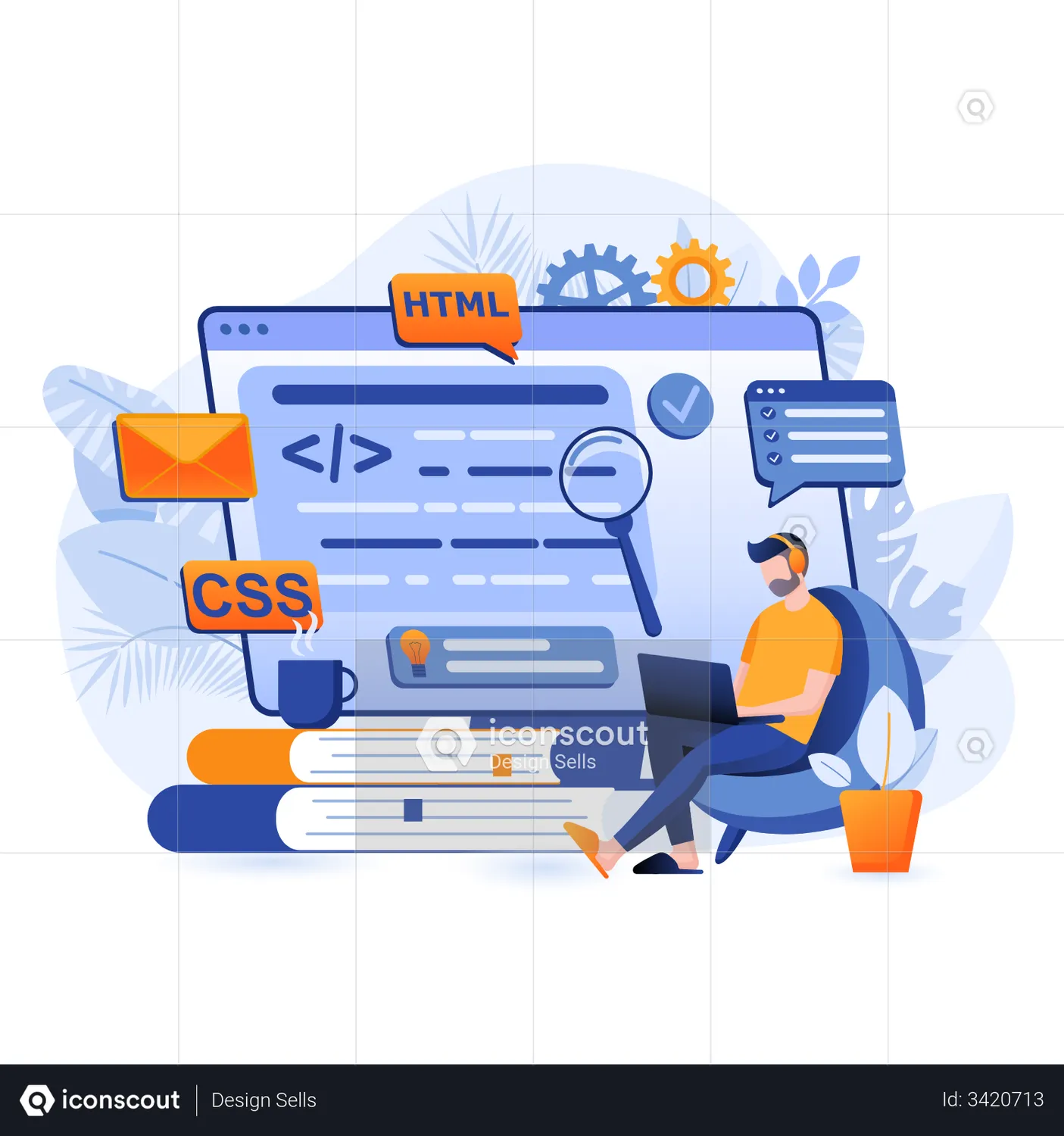 Web Application Development Animated Icon download in JSON, LOTTIE or MP4 format