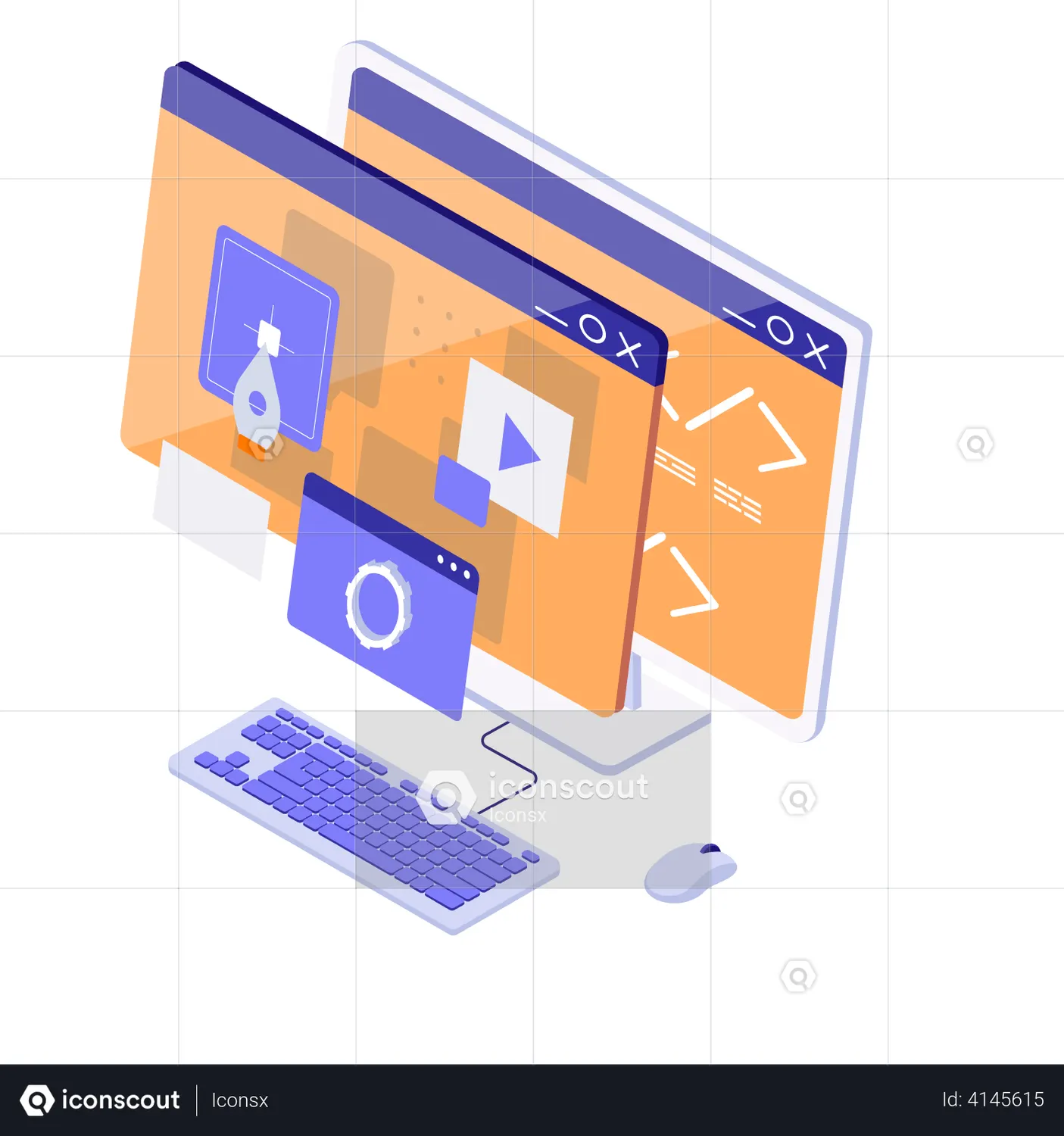 Web Development Animated Icon download in JSON, LOTTIE or MP4 format