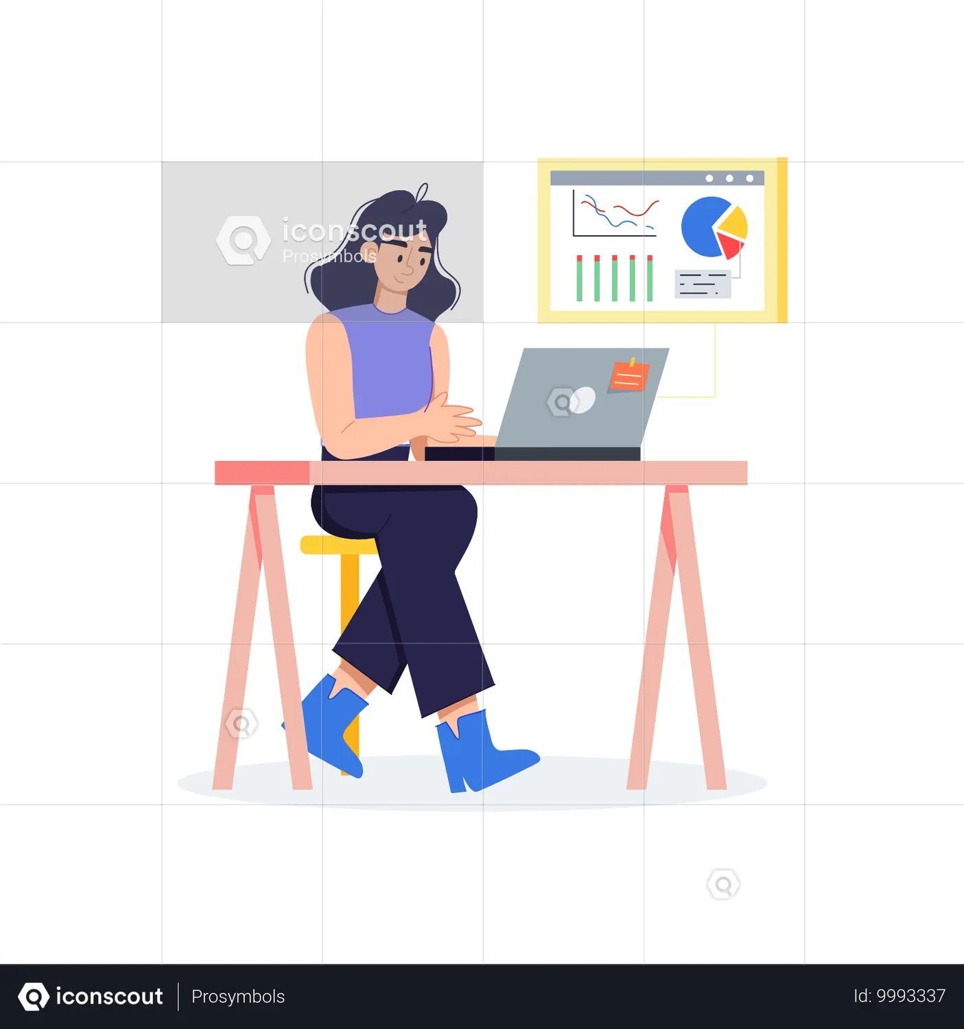 Woman Doing Data Analysis Animation Free Download Seo And Web