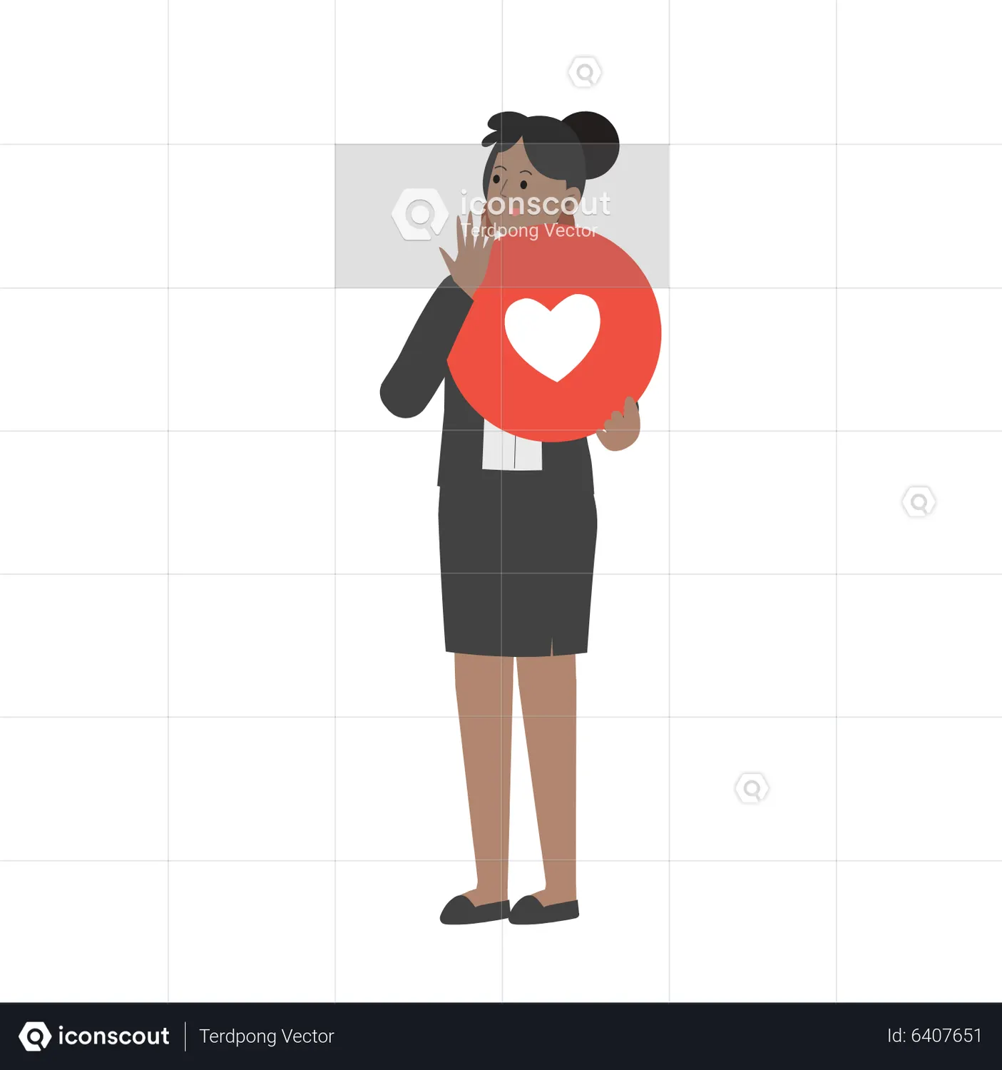 Woman Holding Heart Symbol Animated Illustration Download In Json