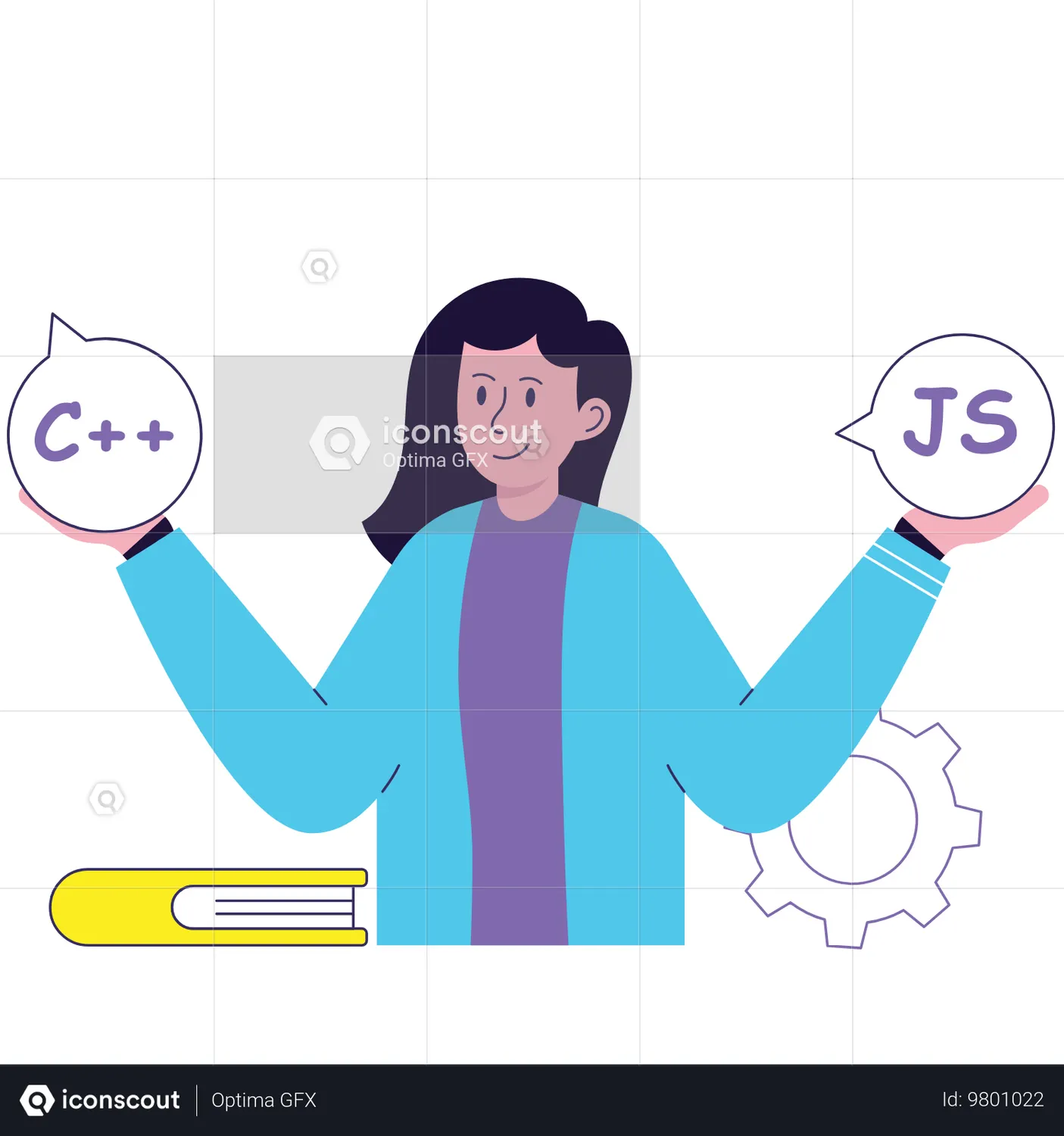 Woman Learning Programming Languages Animation - Free Download Seo ...