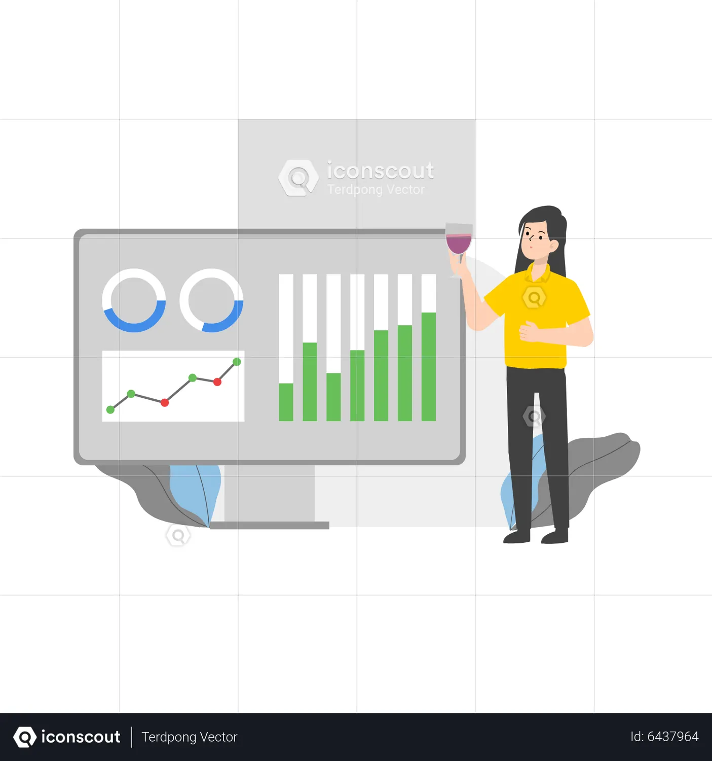 Woman With Display Of Data Analysis Animation Free Download People