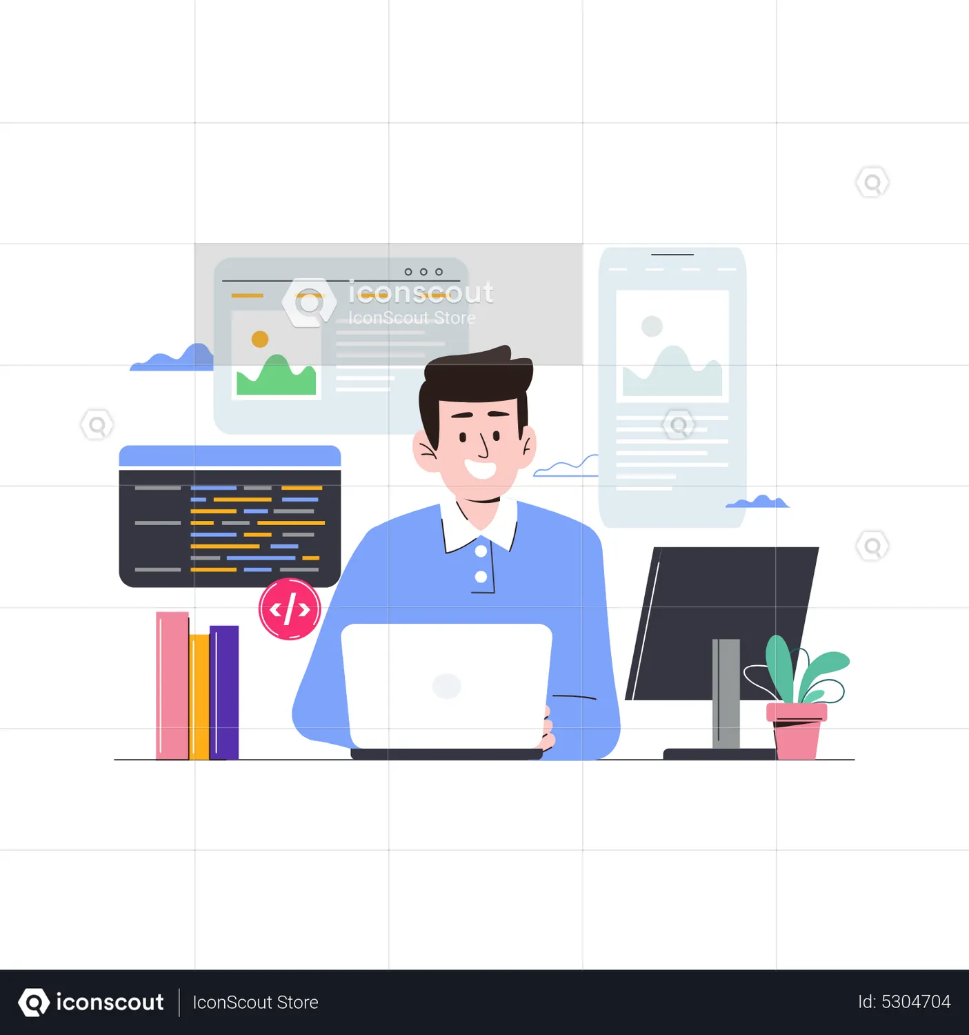 Working Software Engineer Animation Free Download Design And Development Animations Iconscout