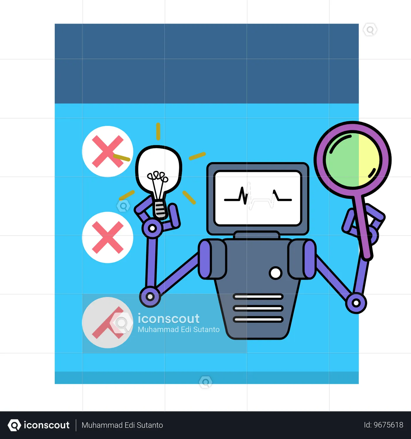Wrong Checkmark On Robot Find Inspiration Checklist Animated Icon ...