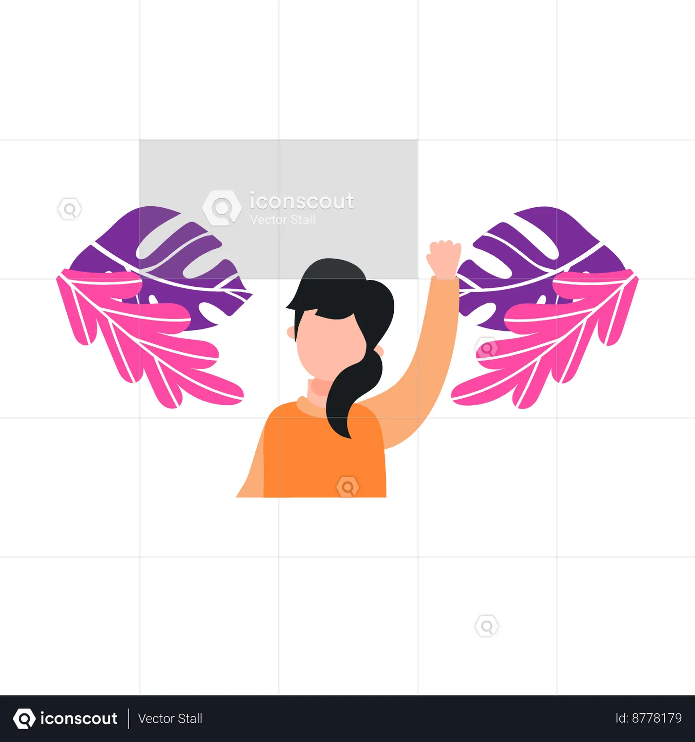 Young girl waving Animated Illustration download in JSON, LOTTIE or MP4 ...