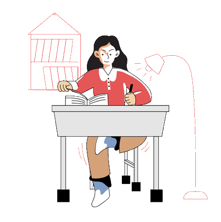 Cartoon Doing Homework